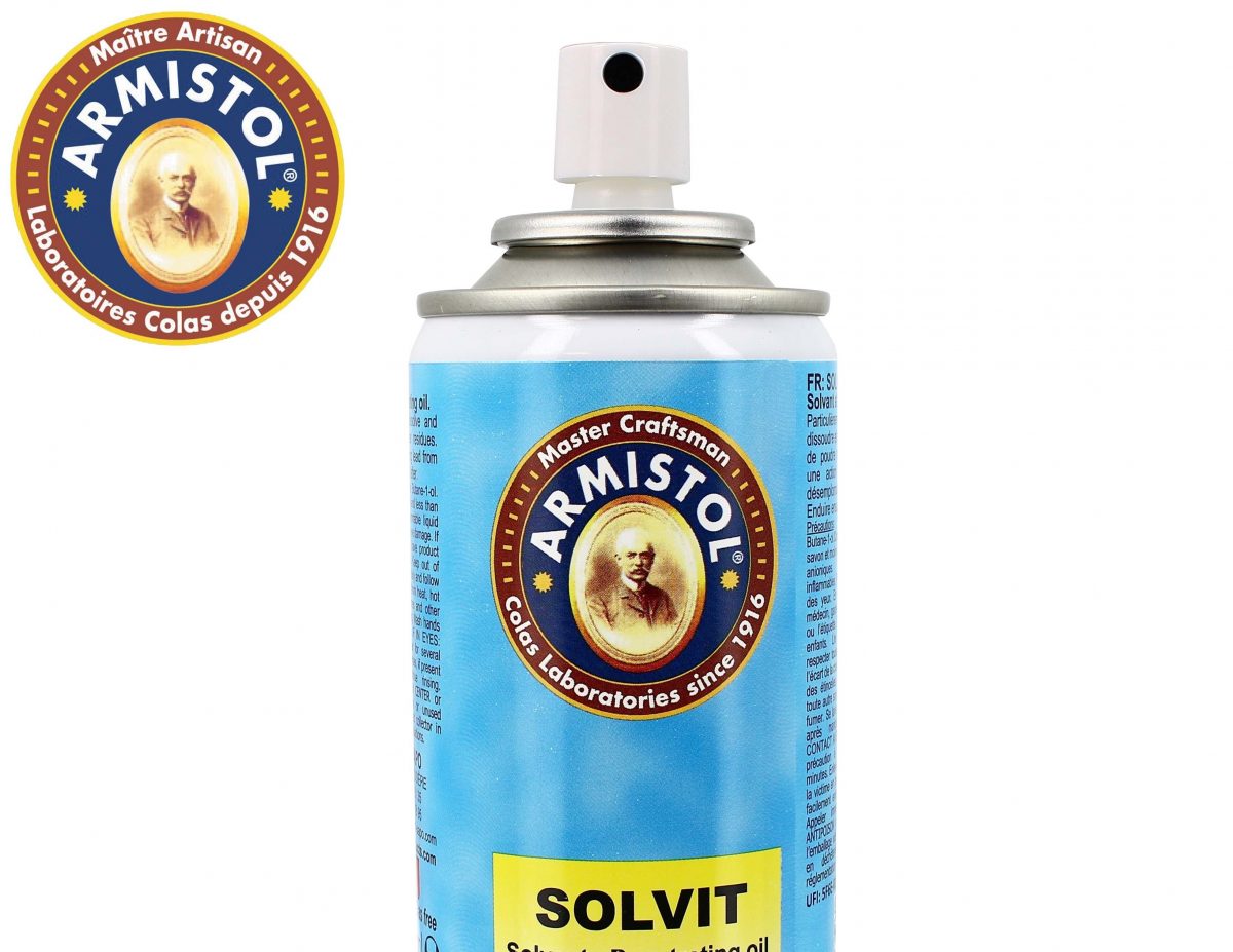Spray Armistol Solvit Solvant Poudre Noire, dégrippant – Armurerie Douillet