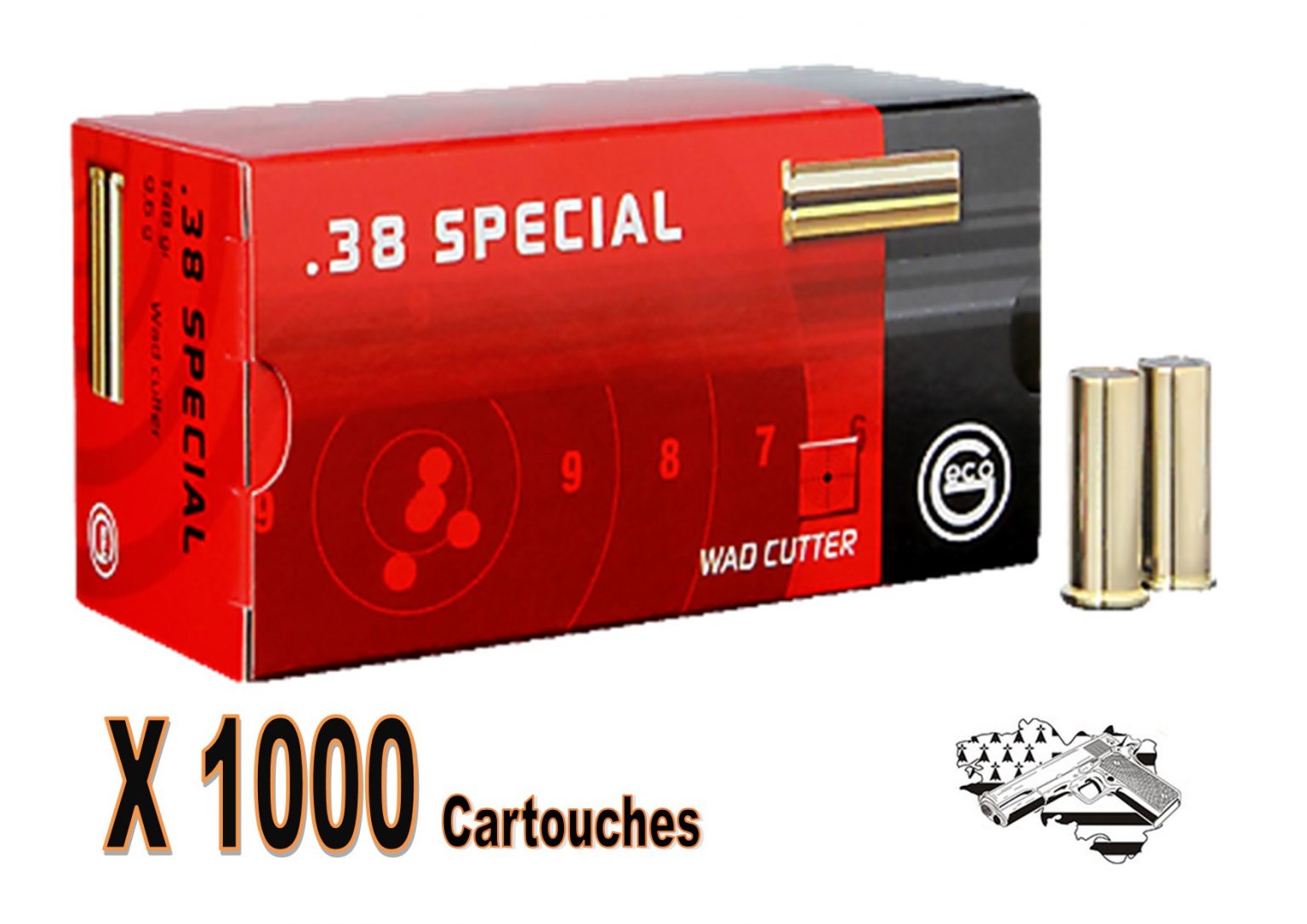 Fiocchi 38 spécial 148 grains Wad Cutter x1000 – Armurerie Douillet