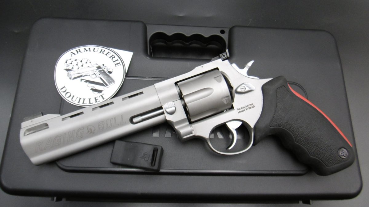 Revolver Taurus 444 Raging Bull cal.44 mag, inox 6.5 pouces compensé ...